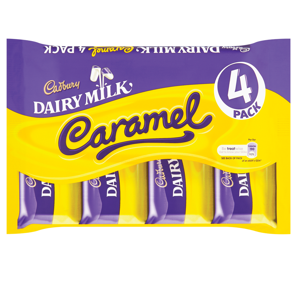 Cadbury Dairy Milk Caramel Chocolate Bar 4pk - Centra Cadbury Dairy Milk Caramel Chocolate Bar 4pk - Centra