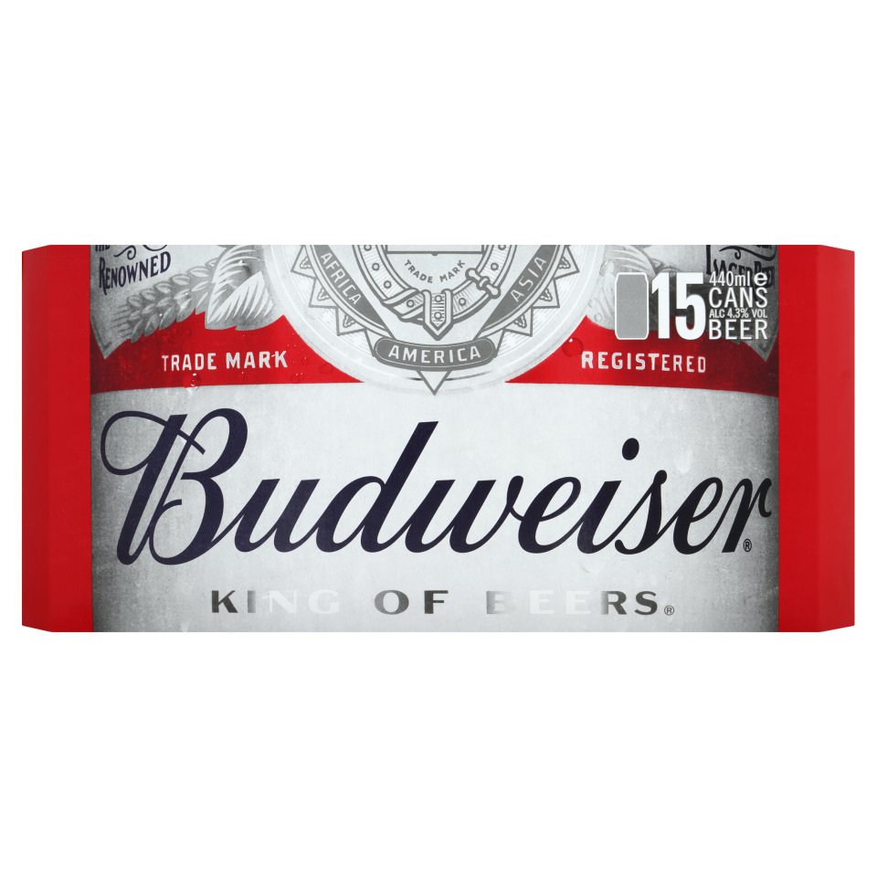 Budweiser Can Pack 15 x 440ml - Centra