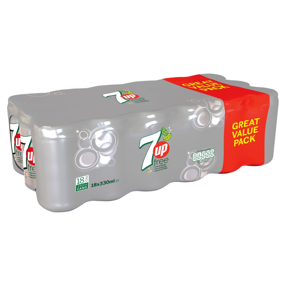 7Up Free Can Pack 18x330ml - Centra