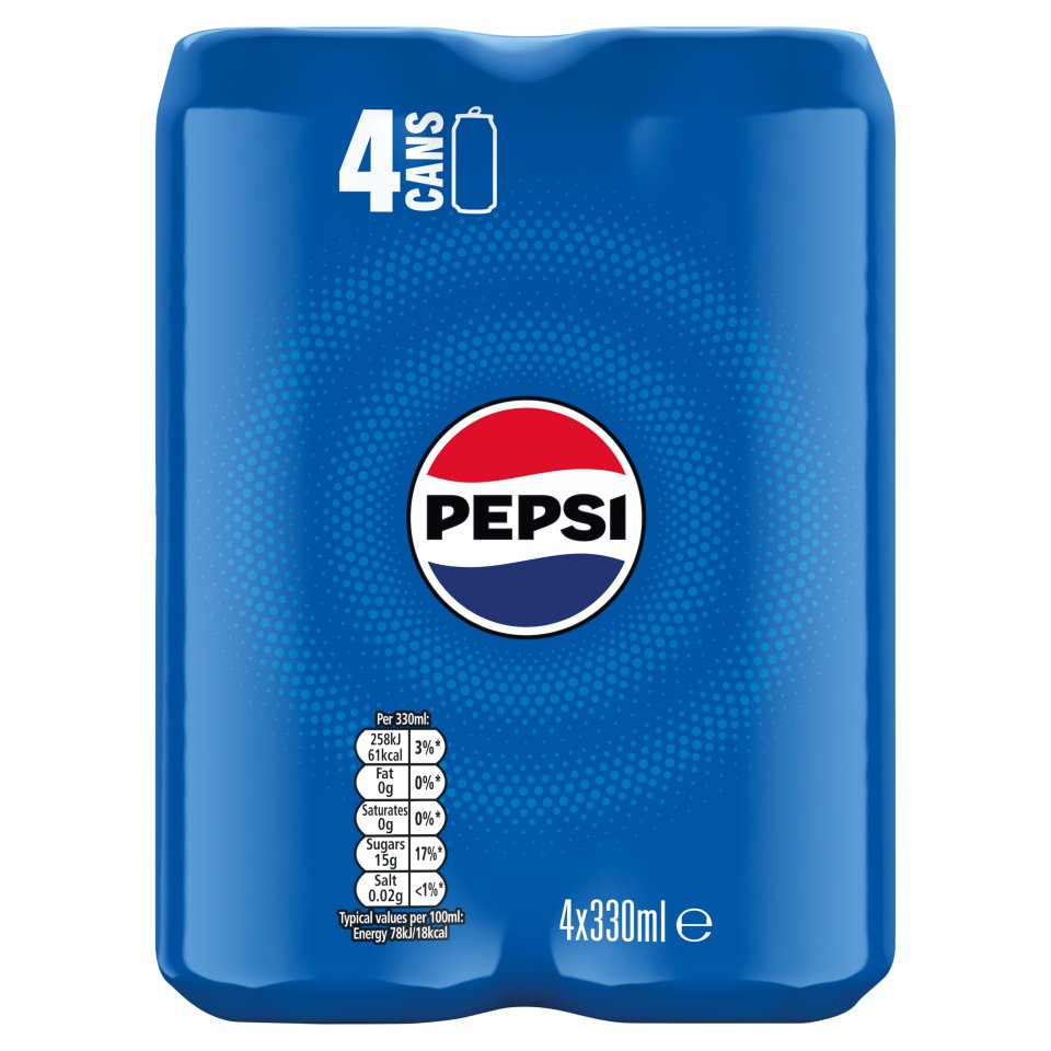 Pepsi Cola Can Pack 4 x 330ml - Centra