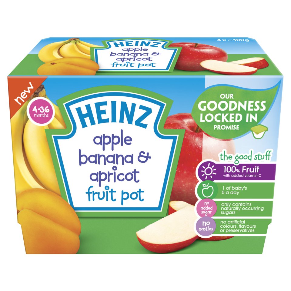 Heinz Apple, Banana & Apricot Fruit Pots 400g - Centra