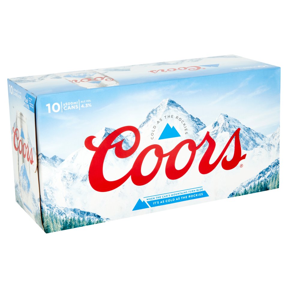 COORS LAGER CAN PACK 10 X 500ML - Centra