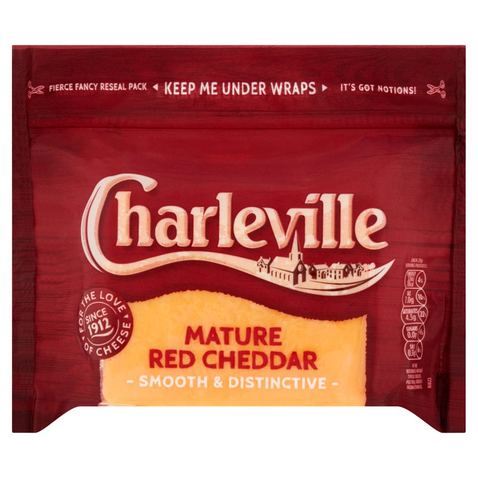 Charleville Red Cheddar Cheese Block 200g - Centra