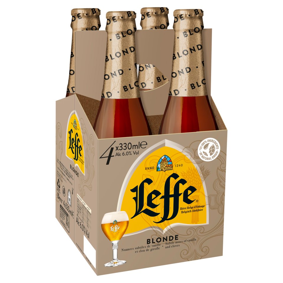 Leffe Blonde Beer Bottle Pack 4 x 330ml - Centra