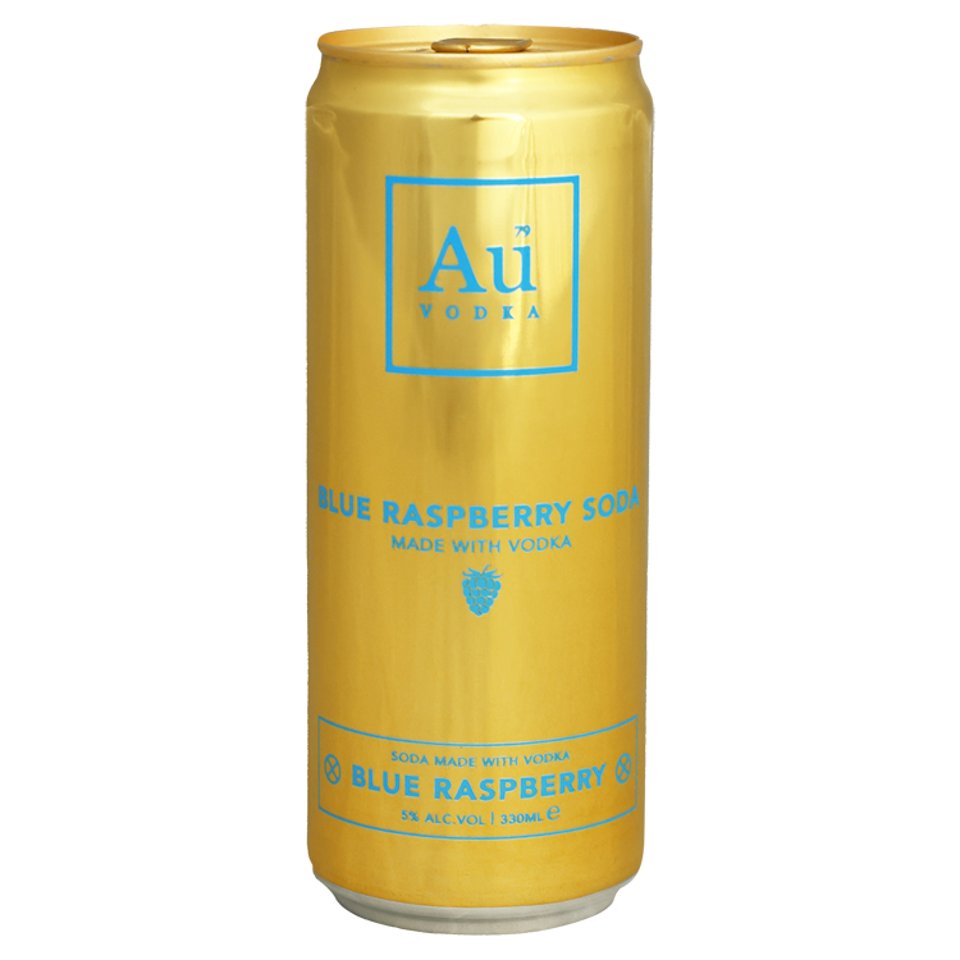 Au Vodka Blue Raspberry Soda Can 330ml - Centra