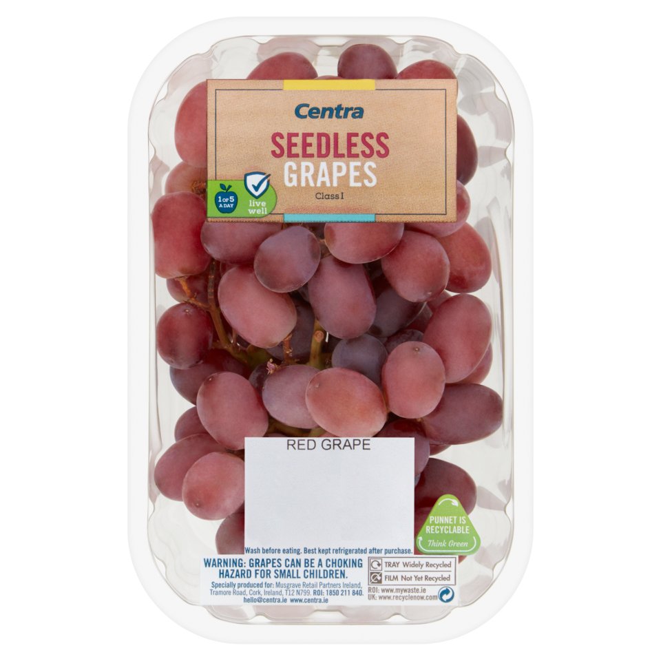 CENTRA RED GRAPE SEEDLESS PUNNET 500G - Centra