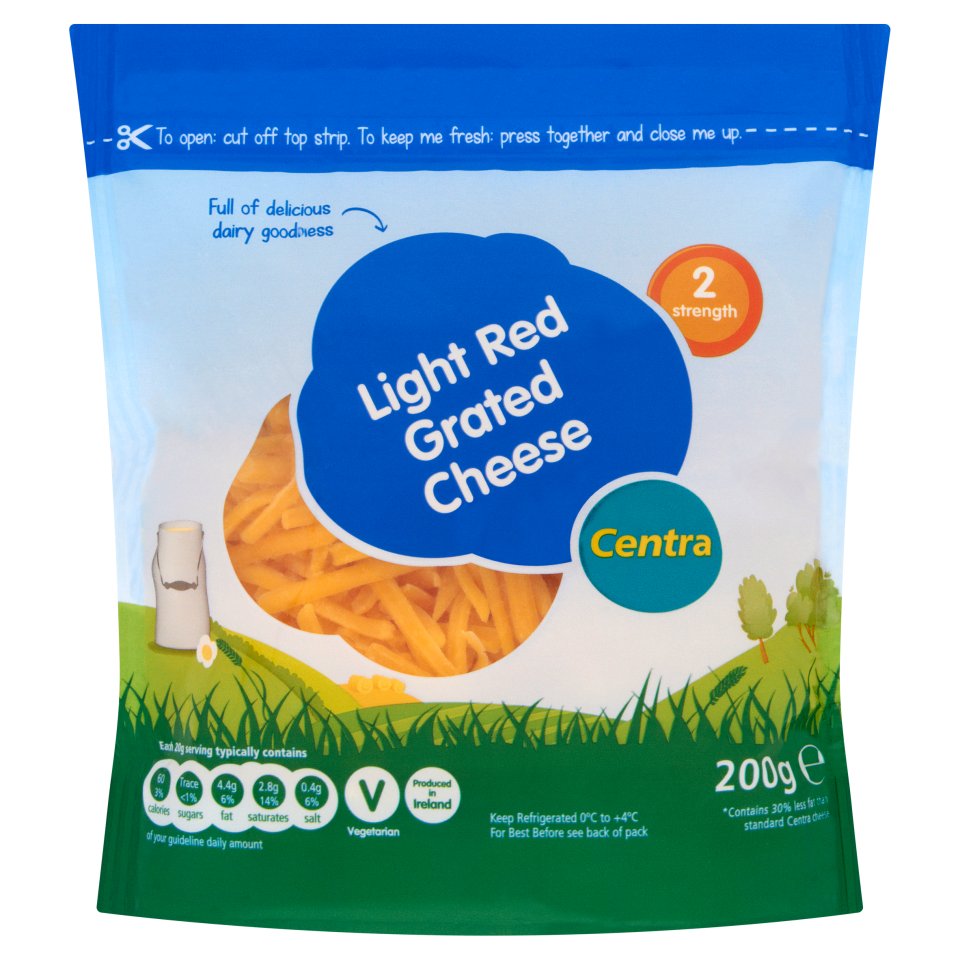 Centra Light Grated Cheddar Cheese 200g - Centra