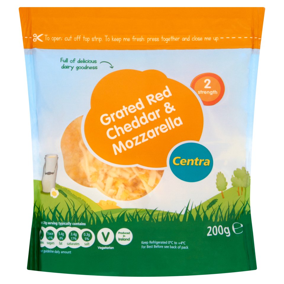Centra Mozzarella & Cheddar Grated 200g - Centra