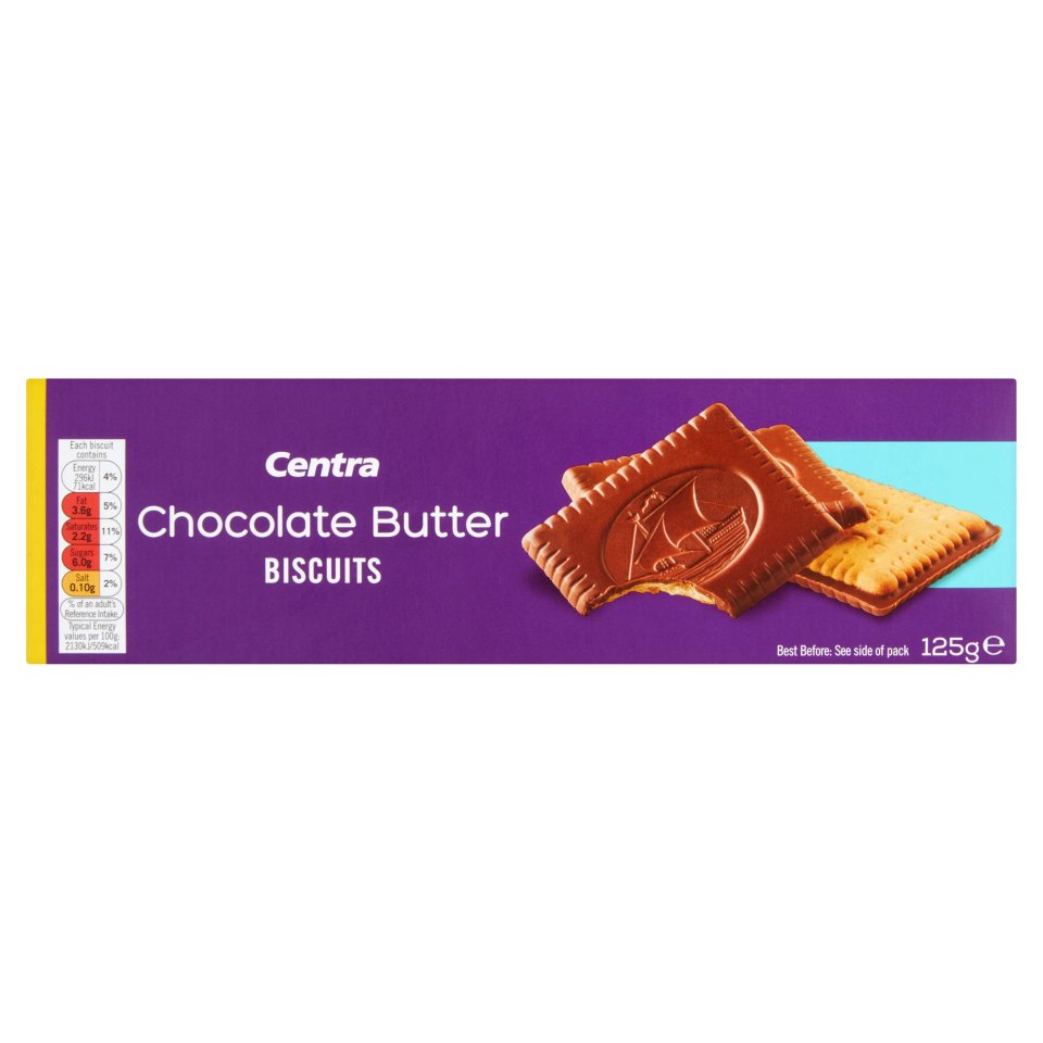CentraChocolate Butter Biscuits 125g - Centra