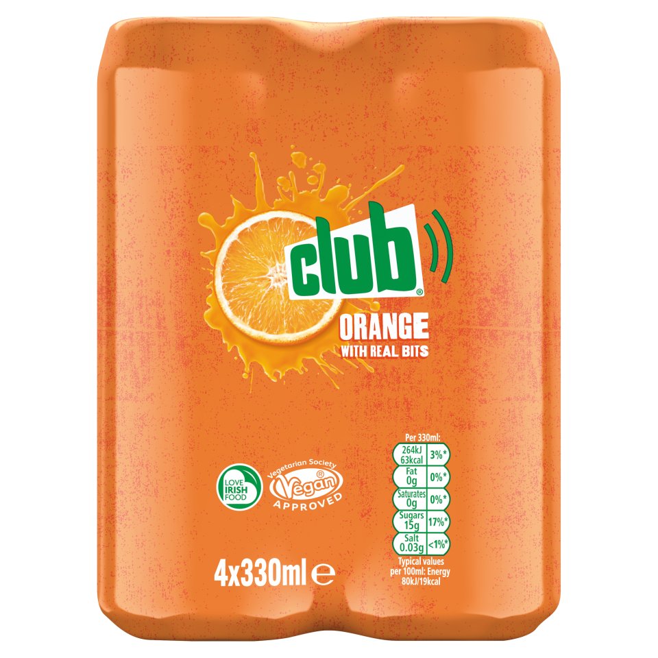 Club Orange Can Pack 4 x 330ml - Centra