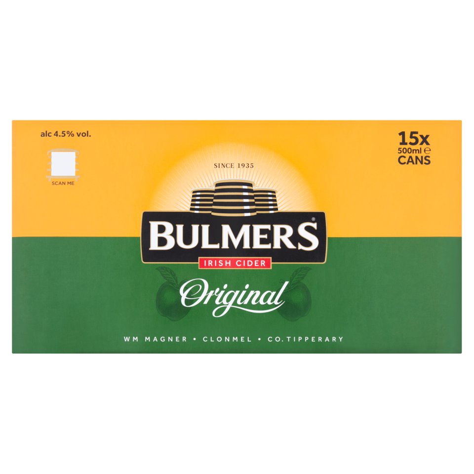 BULMERS ORIGINAL CAN PACK 15 X 500ML - Centra
