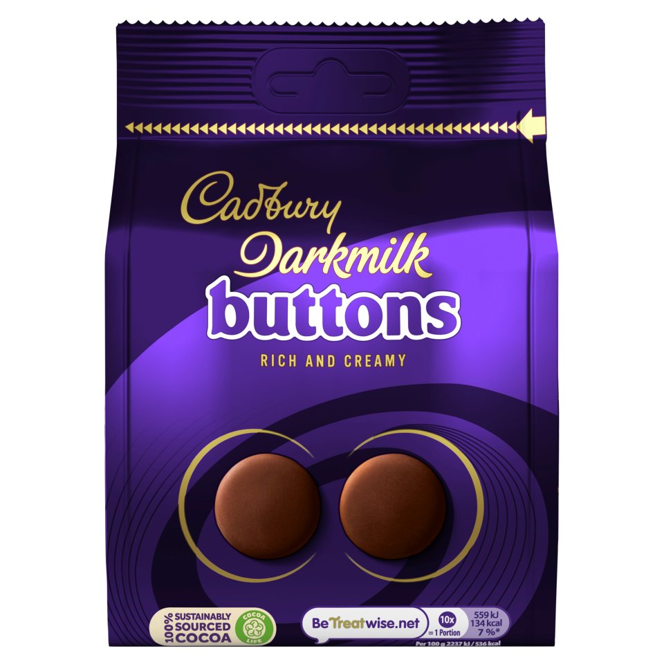 CADBURY DARK MILK BUTTONS POUCHES 105G - Centra