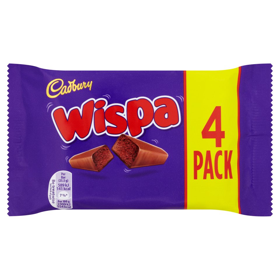 Cadbury Wispa 4 Pack 142g - Centra