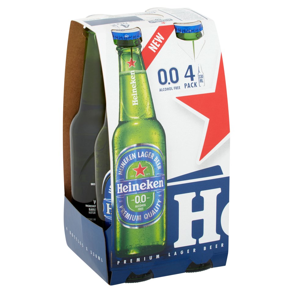 Heineken 0.0 Alcohol Free Beer 4 x 330ml - Centra