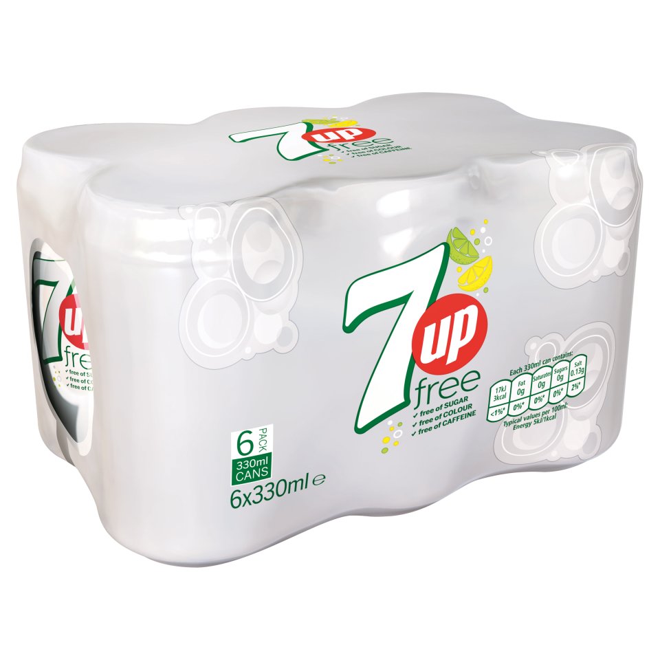 7Up Free Can Pack 6 x 330ml - Centra