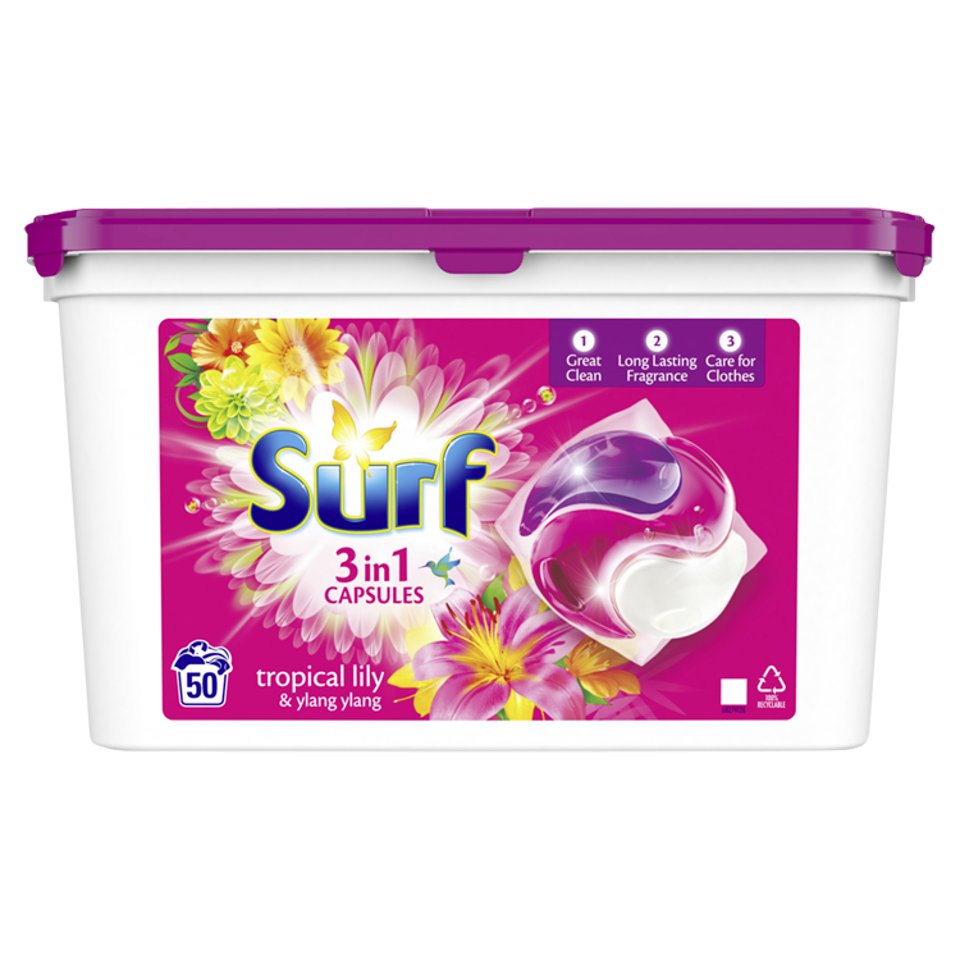 SURF CAPSULES TROPICAL OASIS 50 WASH 1.06KG - Centra