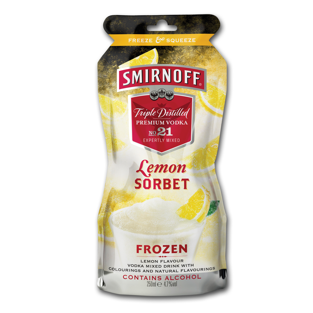Smirnoff Lemon Sorbet Frozen Pouch 250ml - Centra