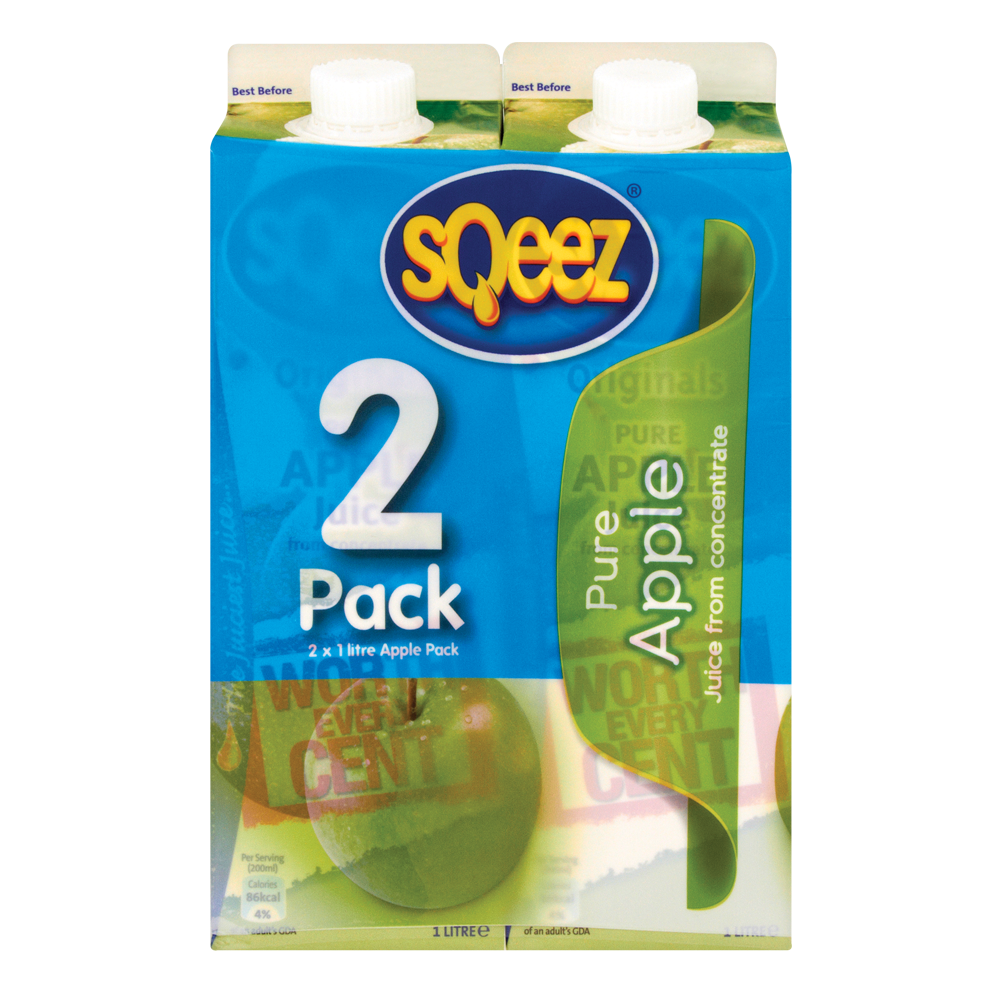 Sqeez Apple Juice Twin Pack 2x1ltr - Centra