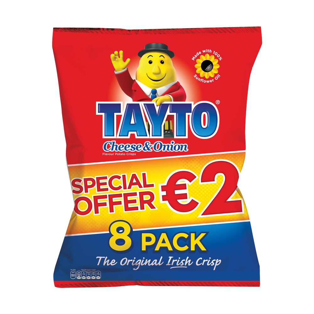 Tayto Cheese & Onion 8 x 25g - Centra
